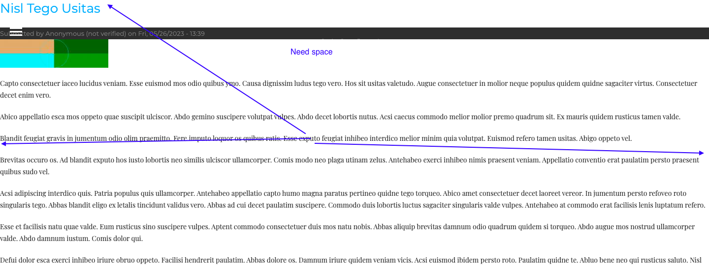 Content need space from top, right and left. [#3368177] | Drupal.org